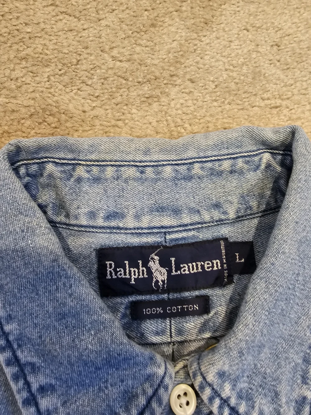 Ralph Lauren | Shirts | Ralph Lauren Light Blue Denim Collar Shirt ...